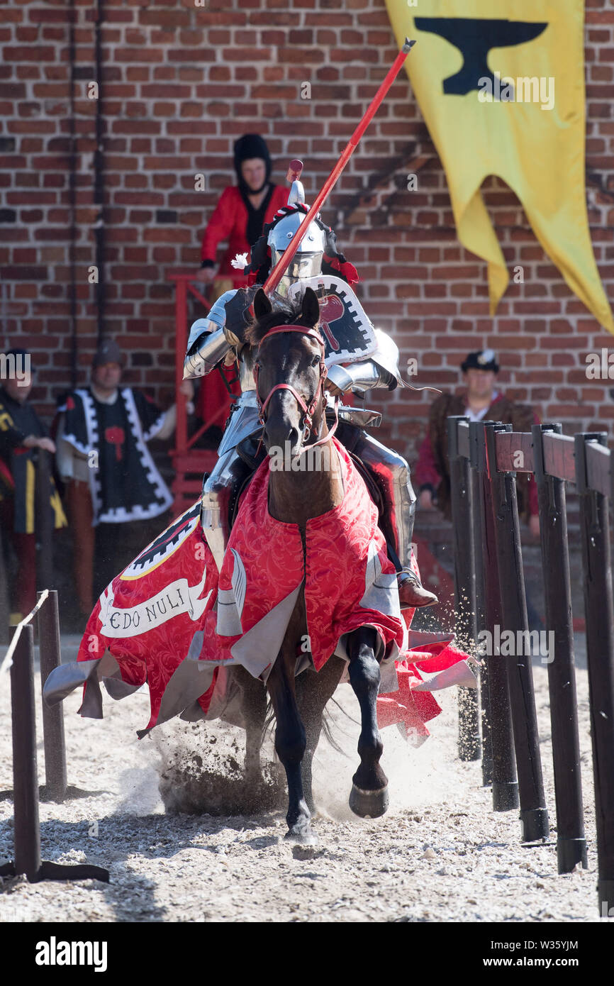 Order of the Crescent knight Steve Mallett in jousting during the ...