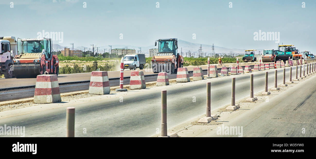 Construction site equipment Heavy vibration roller compactor or road ...