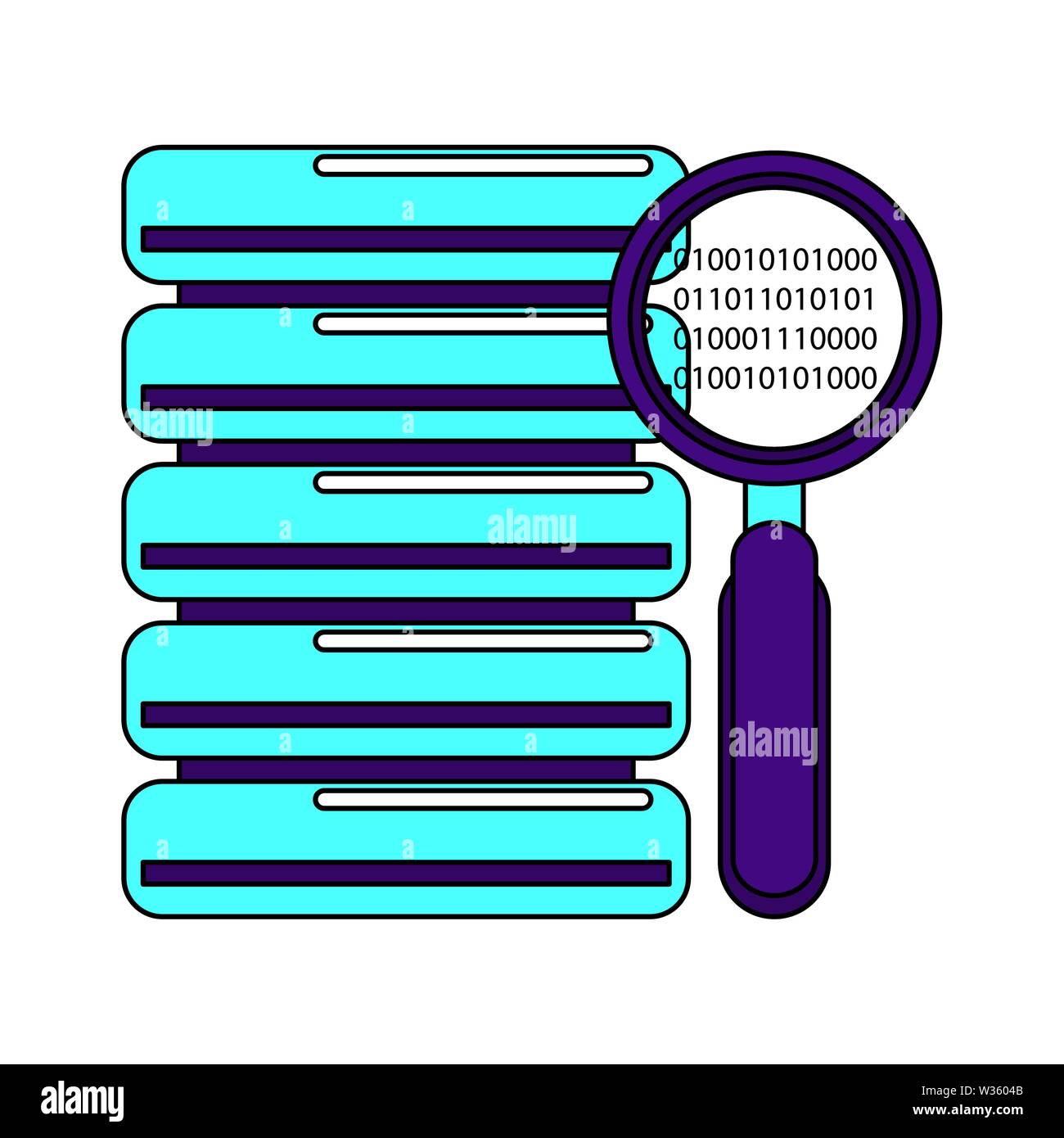 magnifying glass checking system cartoon Stock Vector Image & Art - Alamy