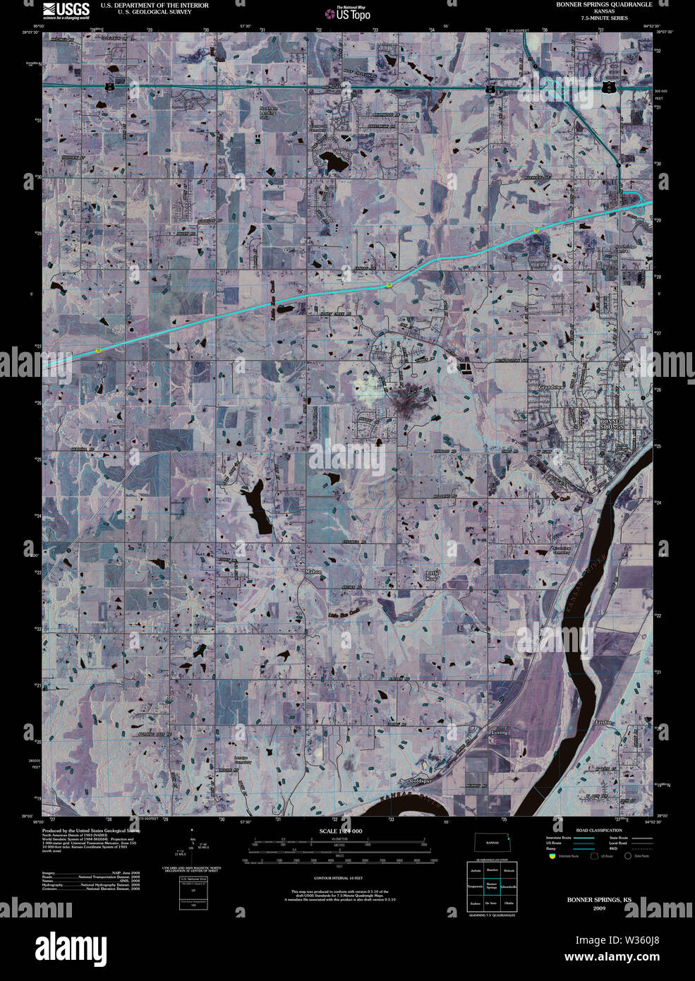 Map of bonner springs kansas hi-res stock photography and images - Alamy