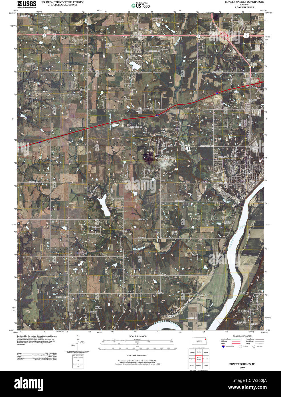 Map of bonner springs kansas hi-res stock photography and images - Alamy
