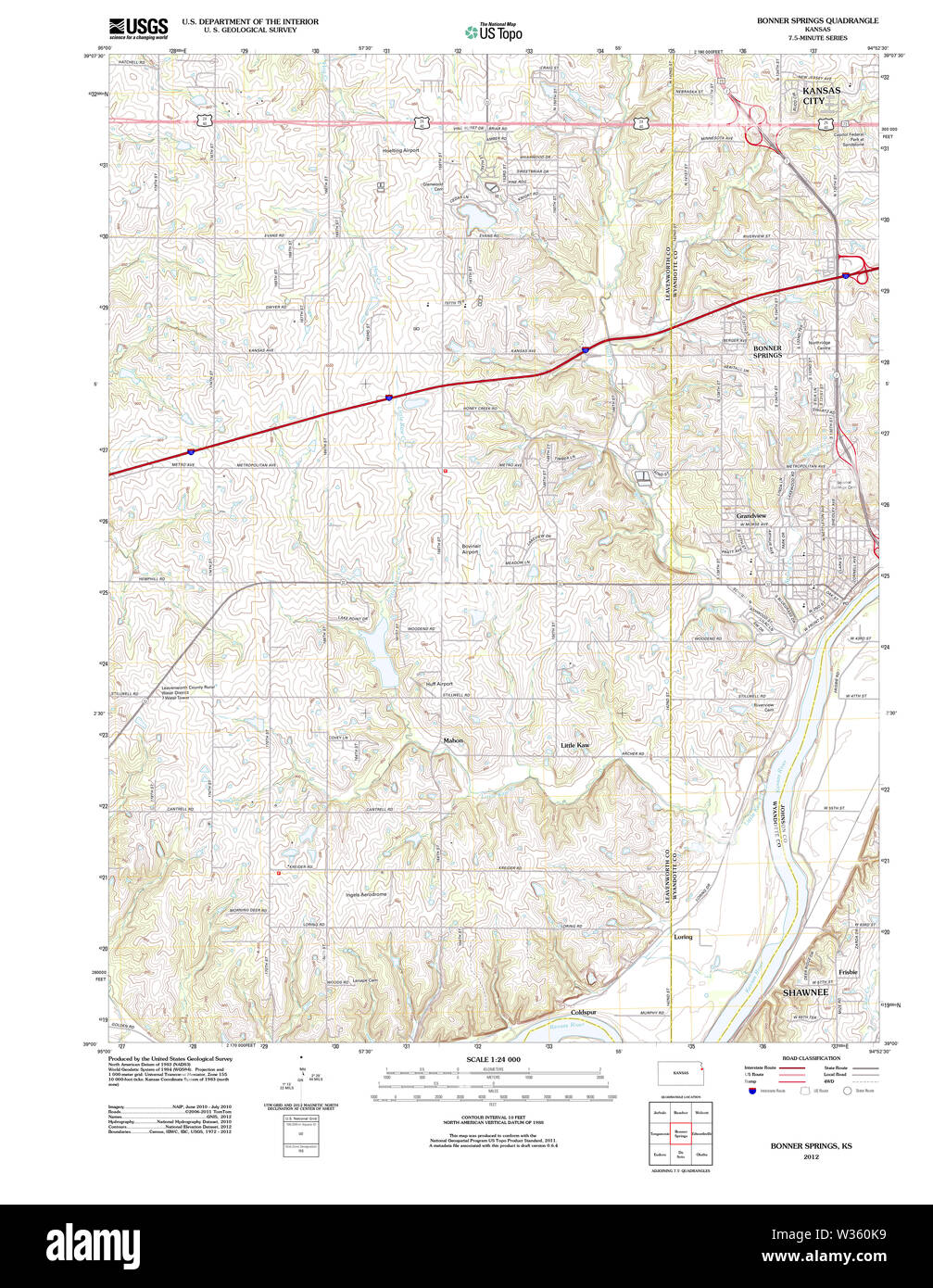 Map of bonner springs kansas hi-res stock photography and images - Alamy