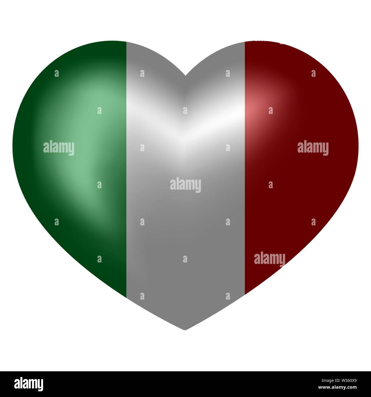 Flag of Italy in heart shape. 3d vector illustration Stock Vector Image ...