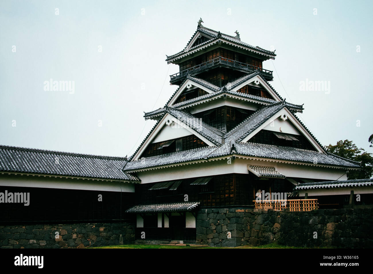 japanese historical old palace during the cherry blossom - hanami Stock ...