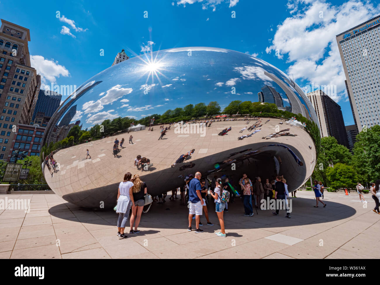 Millennium Park in Chicago with famous Cloud Gate - CHICAGO, USA - JUNE ...