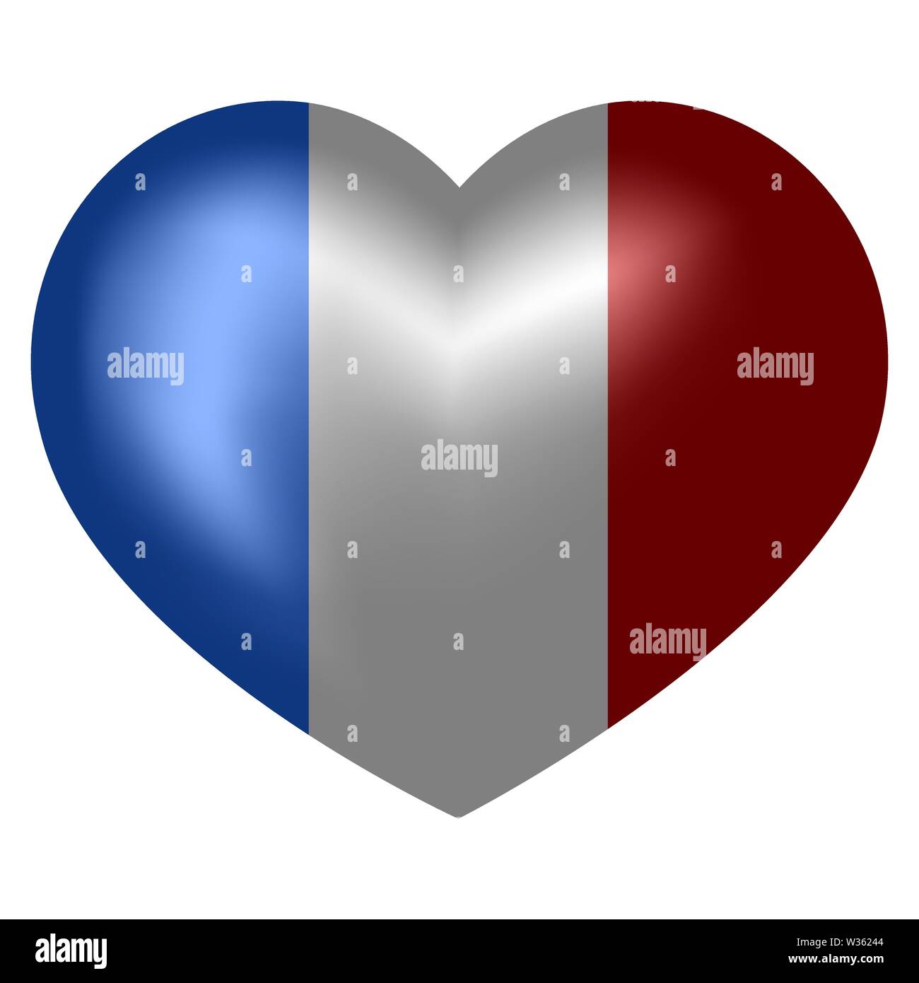 Flag of France in heart shape. 3d vector illustration Stock Vector ...