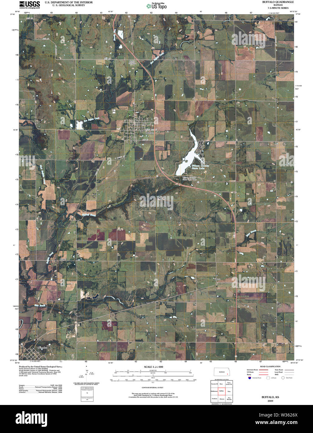 Map of buffalo kansas Cut Out Stock Images & Pictures - Alamy