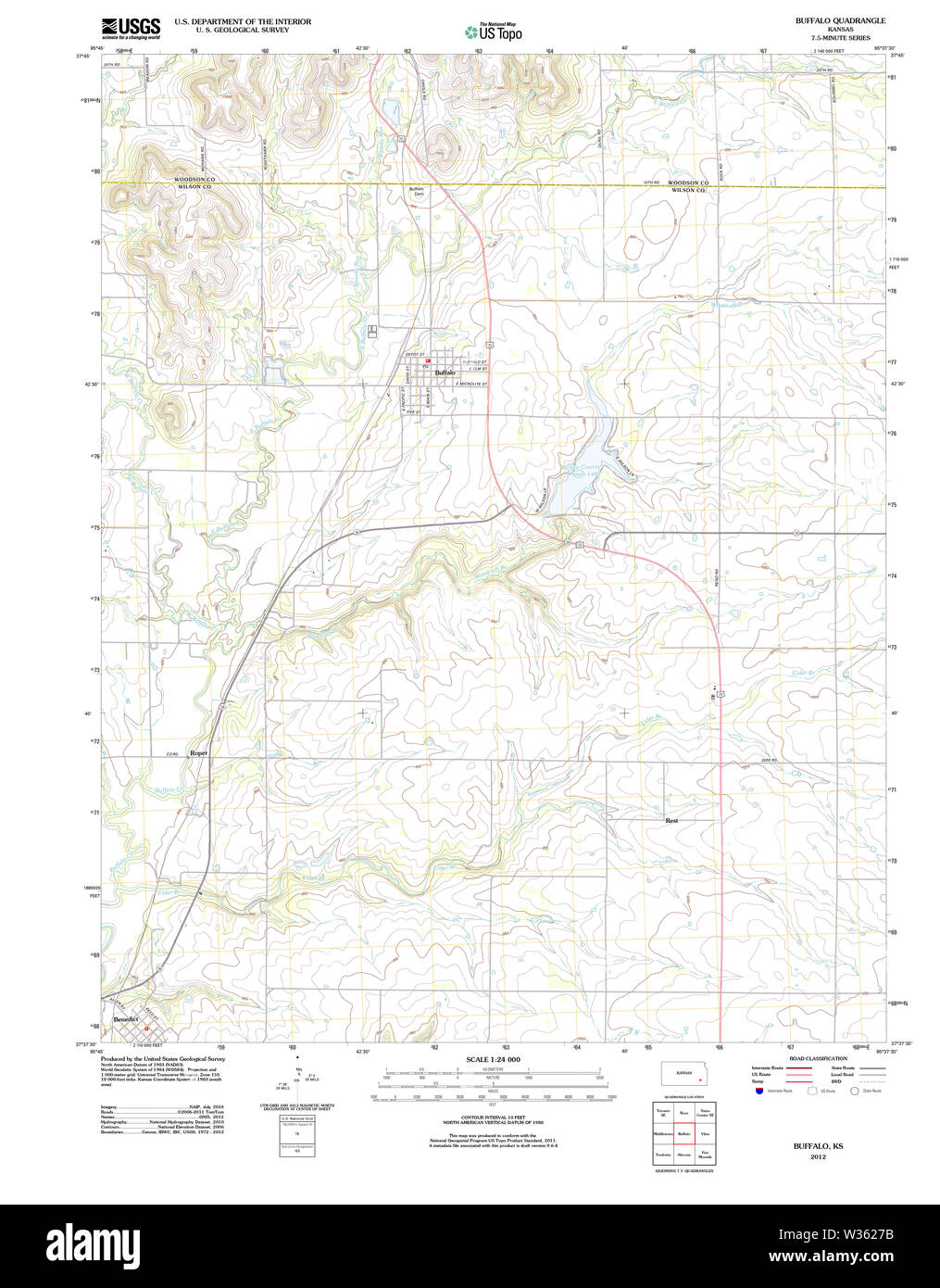 Buffalo kansas map hi-res stock photography and images - Alamy