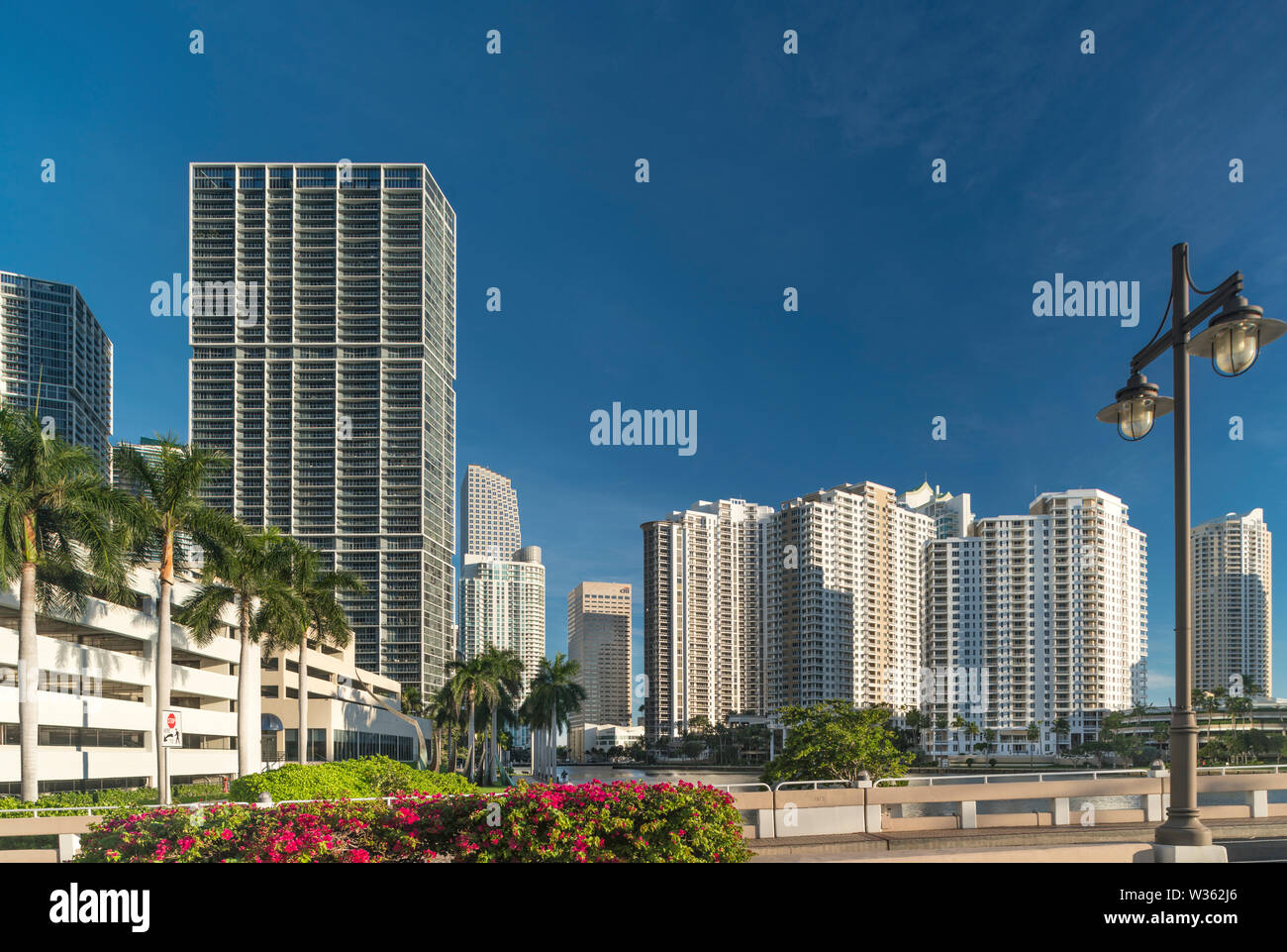 BRICKELL AVENUE SKYLINE MIAMI RIVER DOWNTOWN MIAMI FLORIDA USA Stock ...