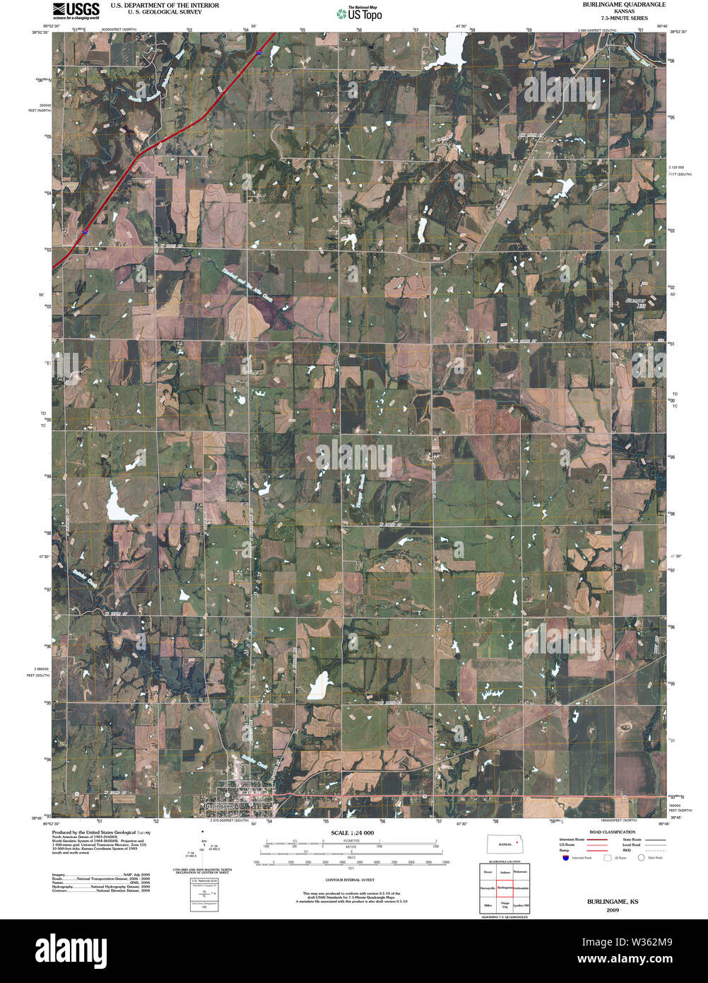 Burlingame kansas map Cut Out Stock Images & Pictures - Alamy