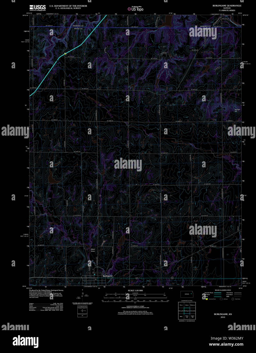 Map of burlingame hi-res stock photography and images - Alamy