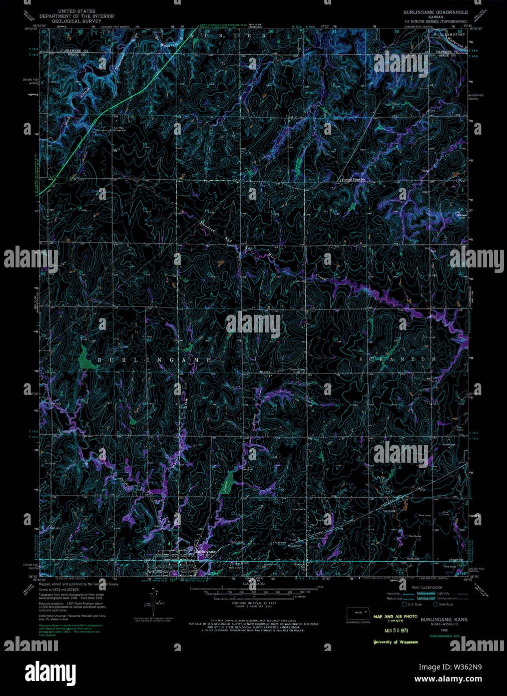 Map of burlingame hi-res stock photography and images - Alamy