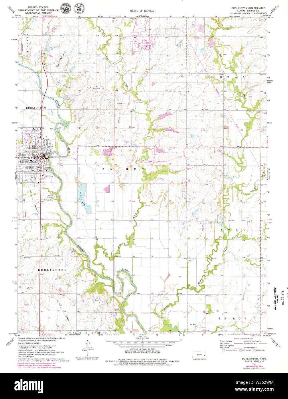 Burlington kansas map hi-res stock photography and images - Alamy