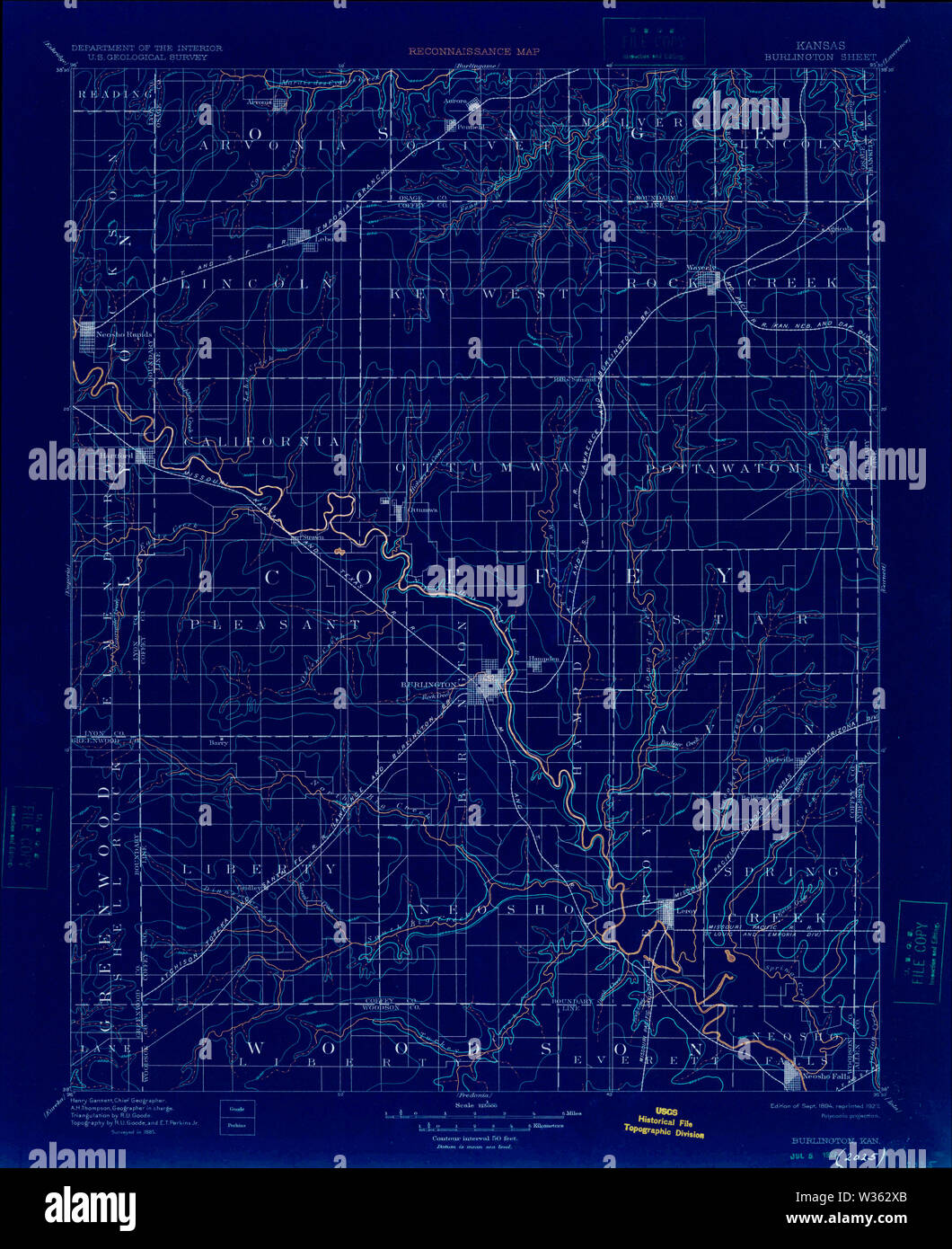 Burlington kansas map hi-res stock photography and images - Alamy