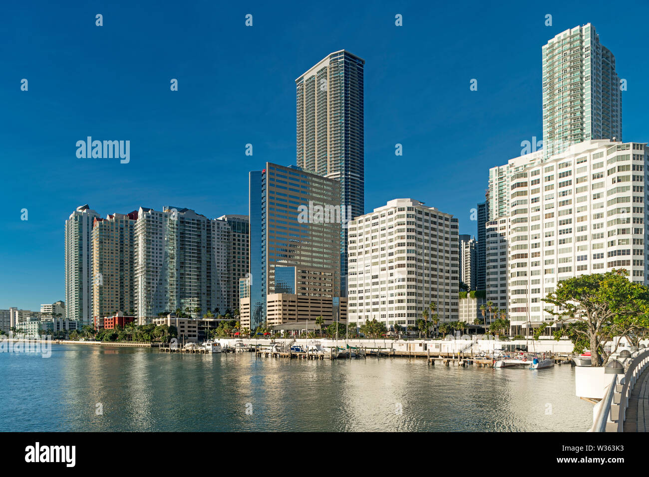 BRICKELL AVENUE SKYLINE DOWNTOWN MIAMI FLORIDA USA Stock Photo - Alamy