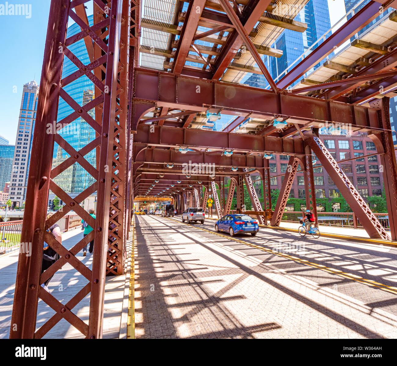The Bridges over Chicago River - CHICAGO, USA - JUNE 11, 2019 Stock ...