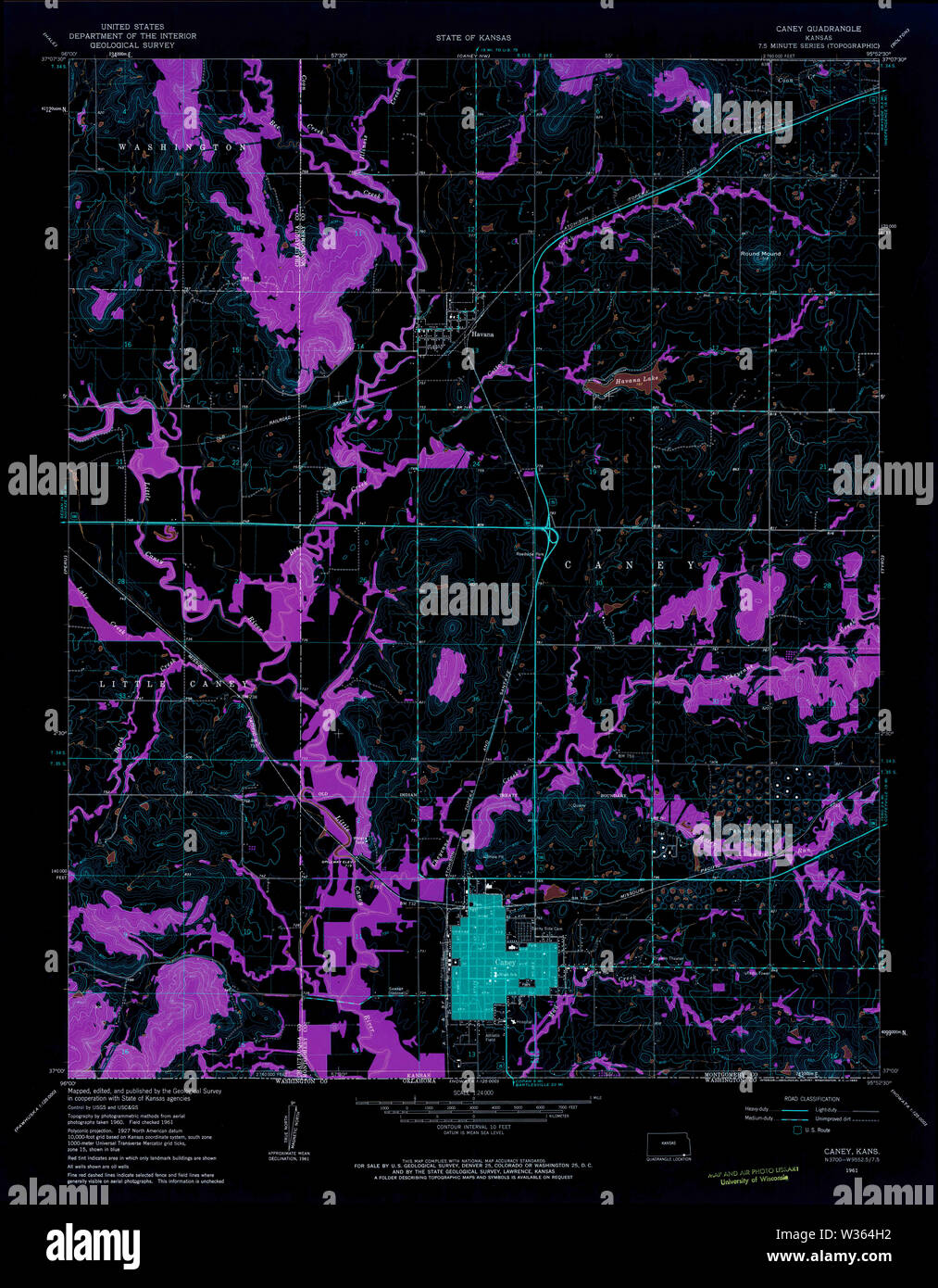 Map of caney hi-res stock photography and images - Alamy