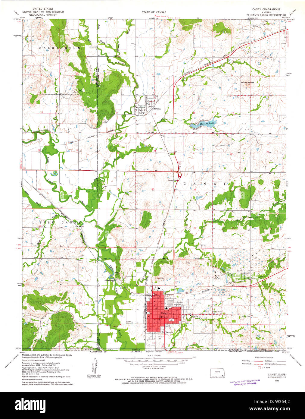 Map of caney hi-res stock photography and images - Alamy