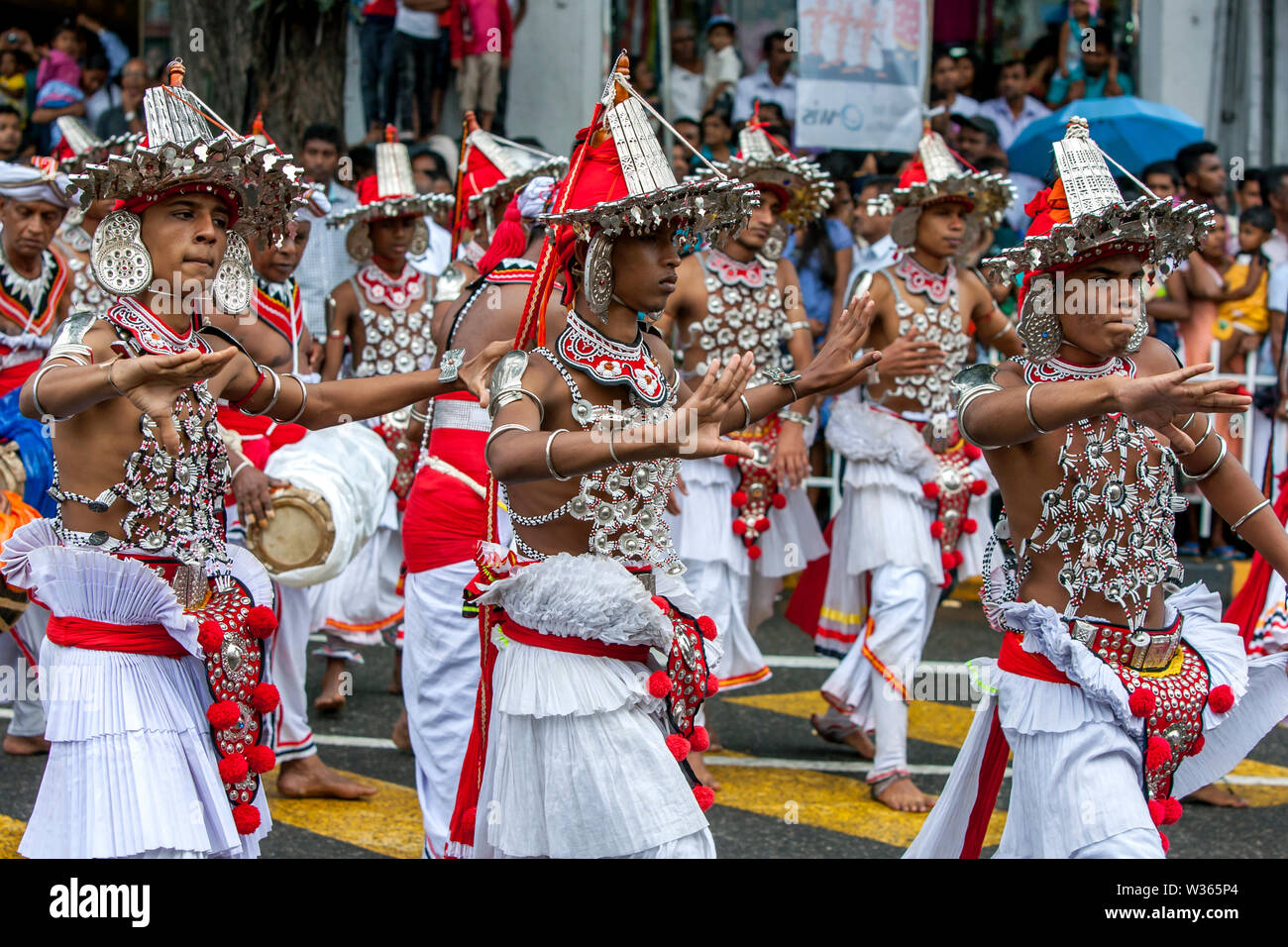 Up Country Dancers perform on the streets of Kandy in Sri Lanka during ...