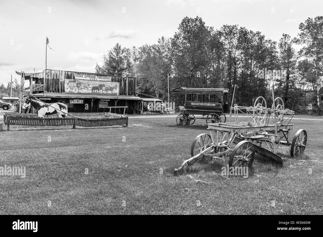 Vintage wild west Canadian outpost Stock Photo - Alamy