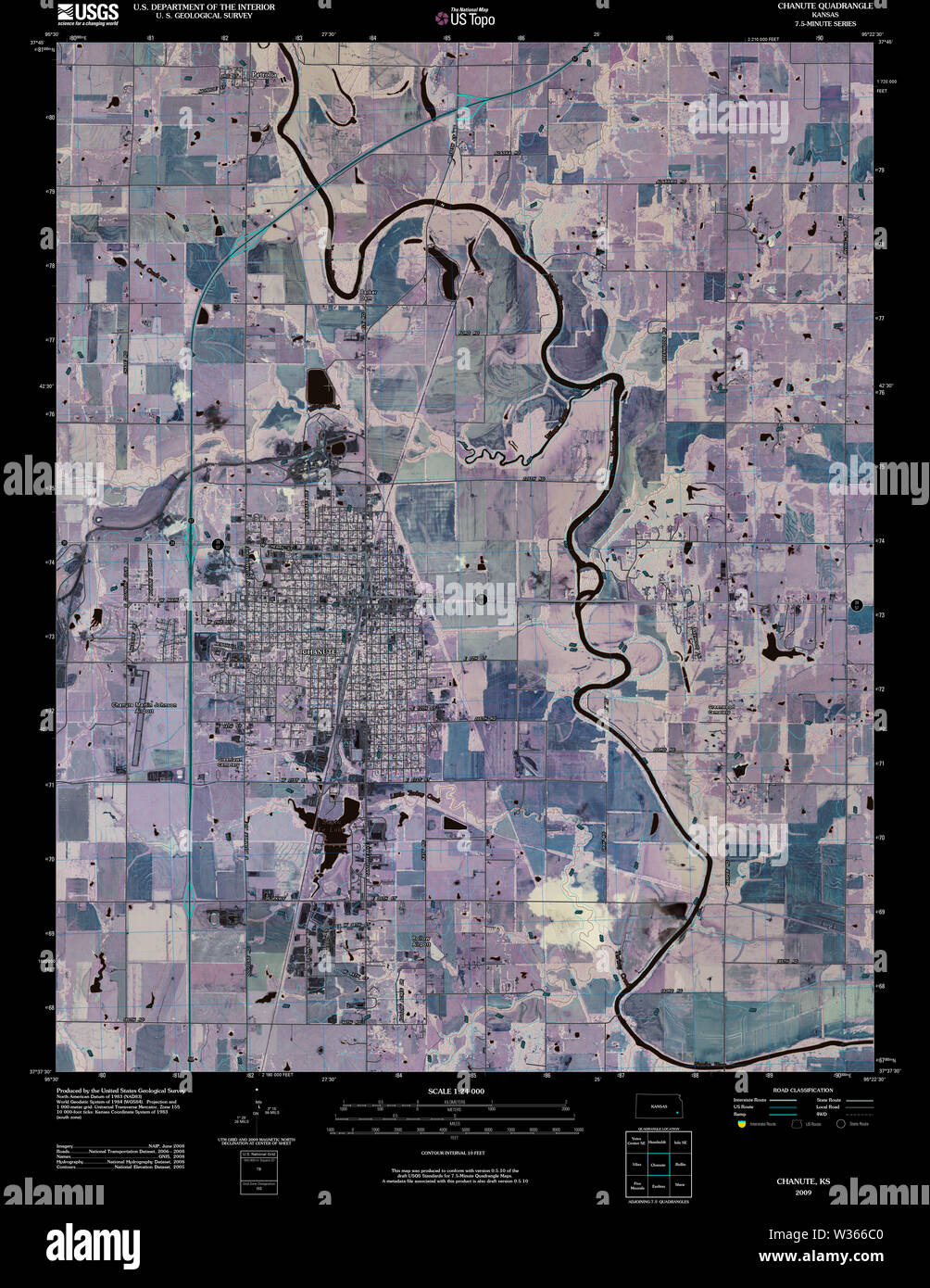 Chanute kansas map hi-res stock photography and images - Alamy