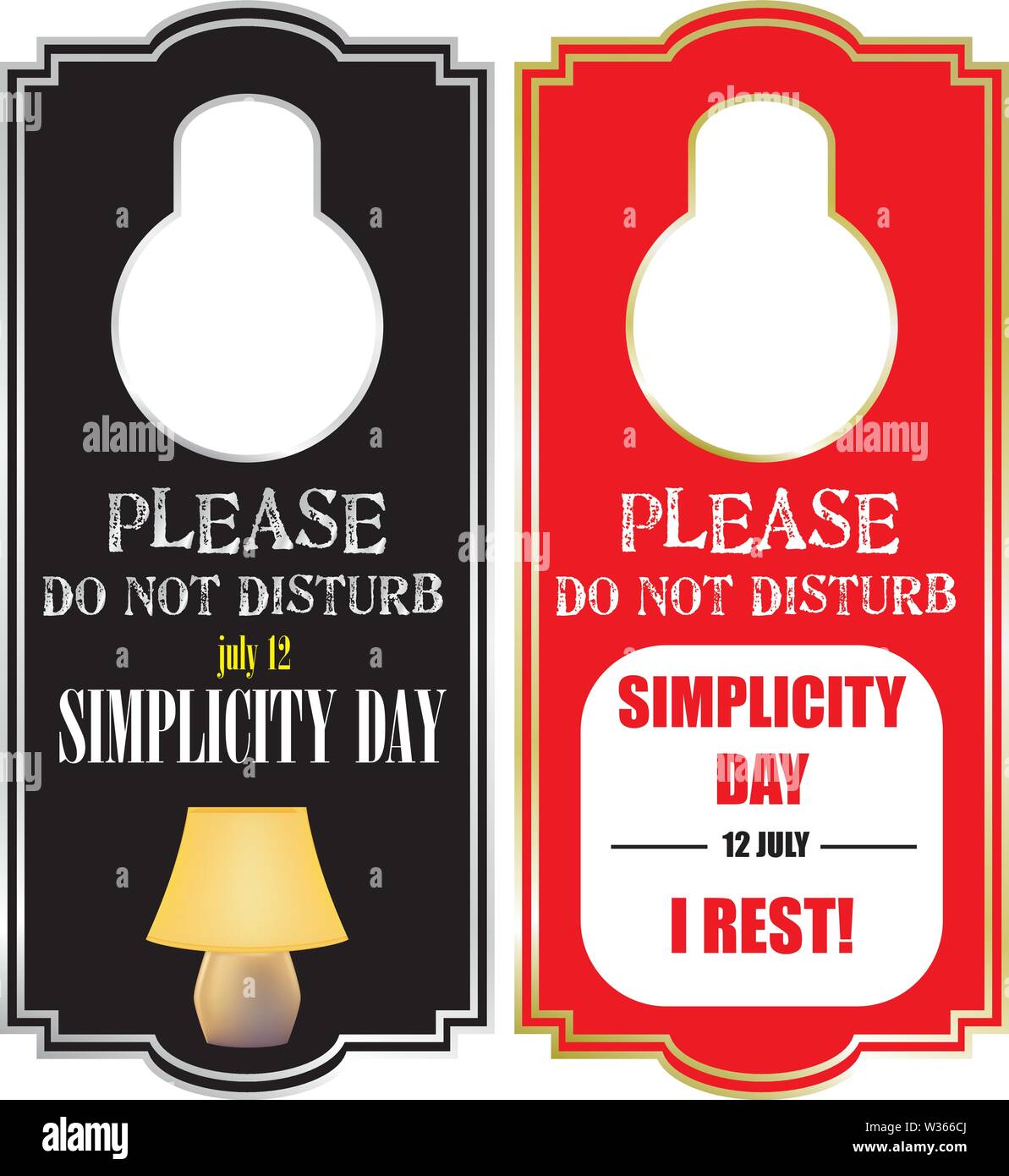 Warning on the door - do not disturb, I rest for event Simplicity Day ...