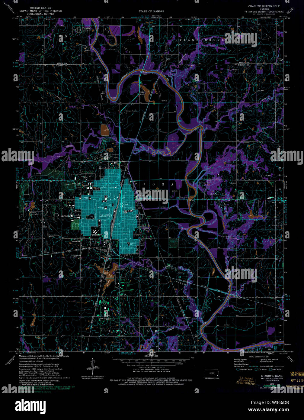 Map of chanute hi-res stock photography and images - Alamy