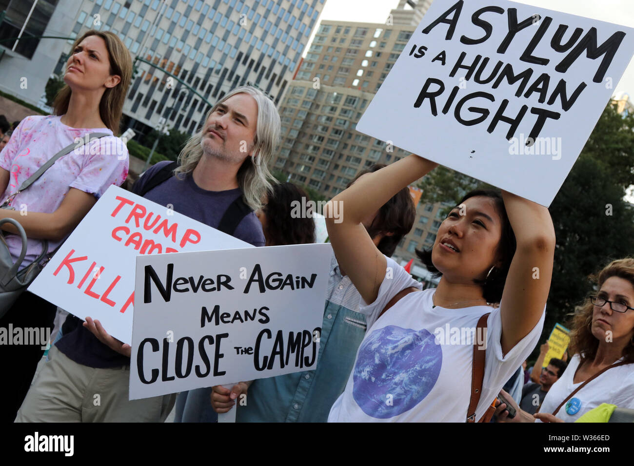 New York, USA. 12th July, 2019. Outraged New Yorkers, joined like ...