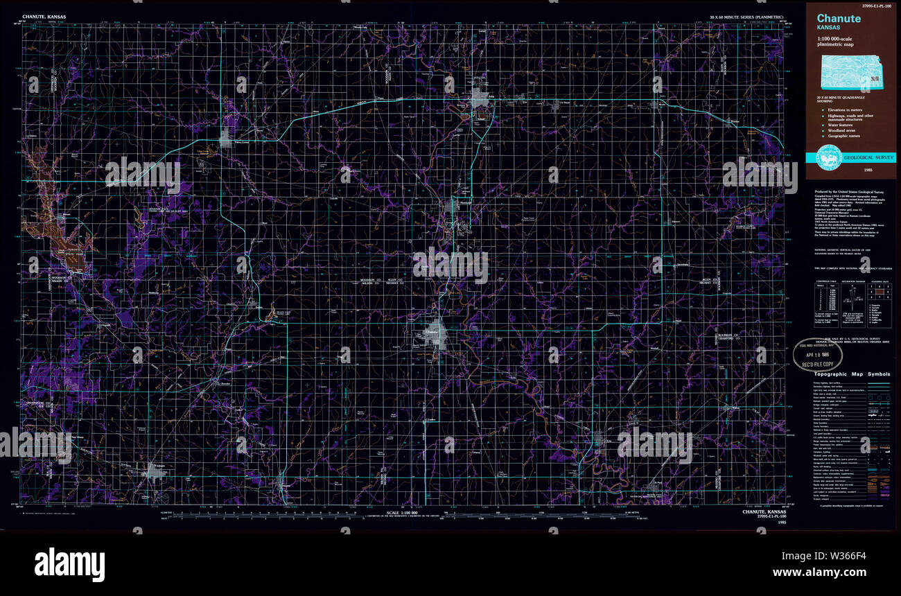 Chanute kansas map hi-res stock photography and images - Alamy