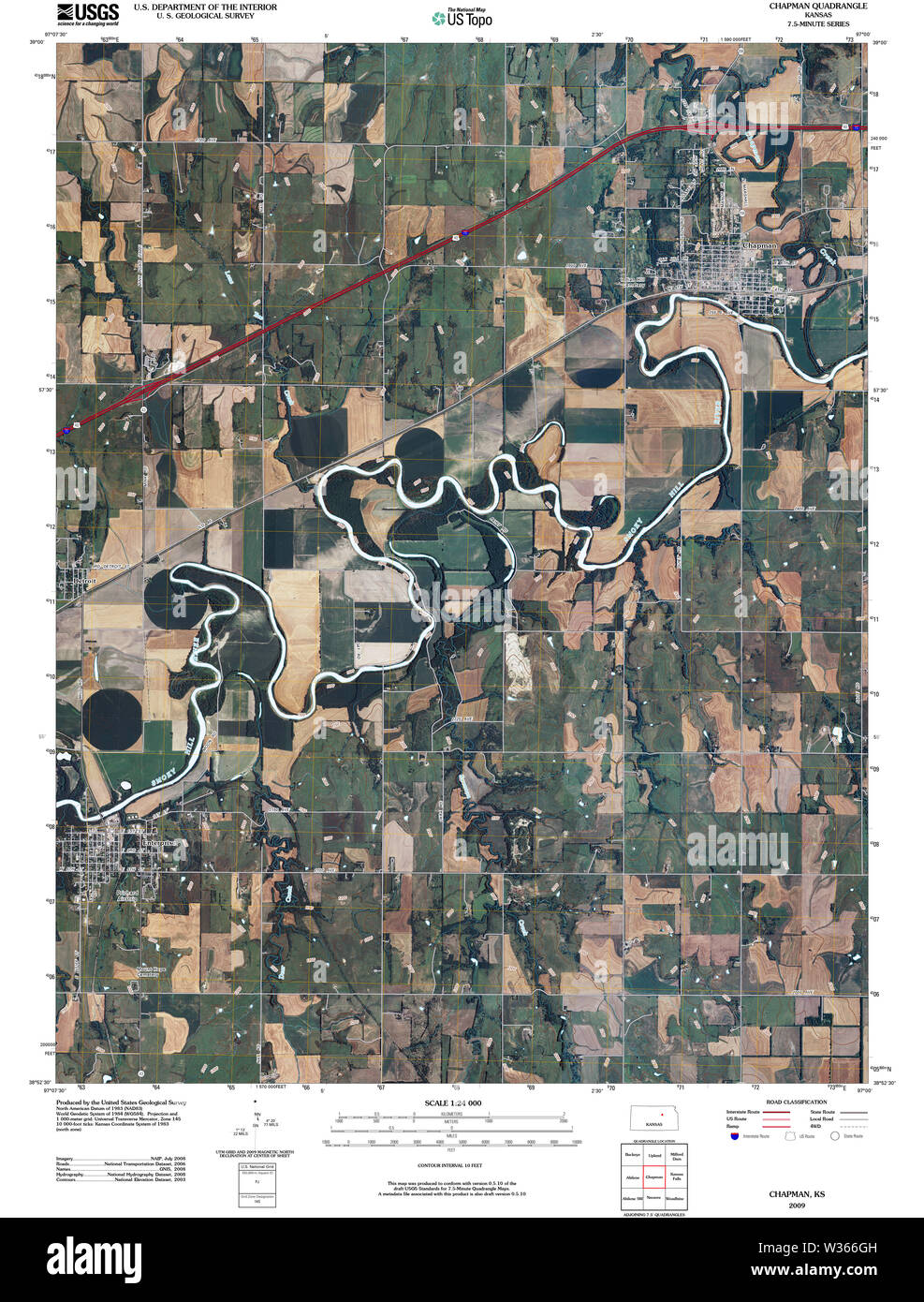 Map of chapman kansas Cut Out Stock Images & Pictures - Alamy