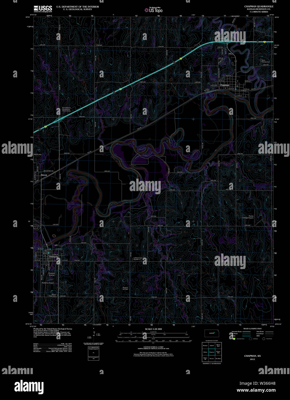 Map of chapman kansas hi-res stock photography and images - Alamy
