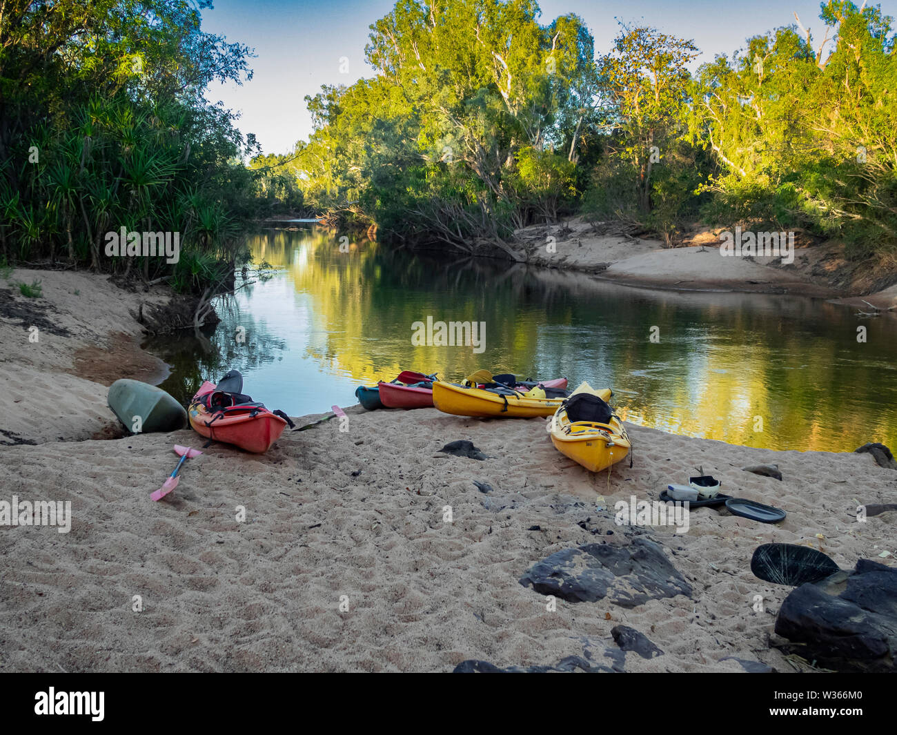 adventure tour with kayaks on the Katherine river, Northern Territories ...