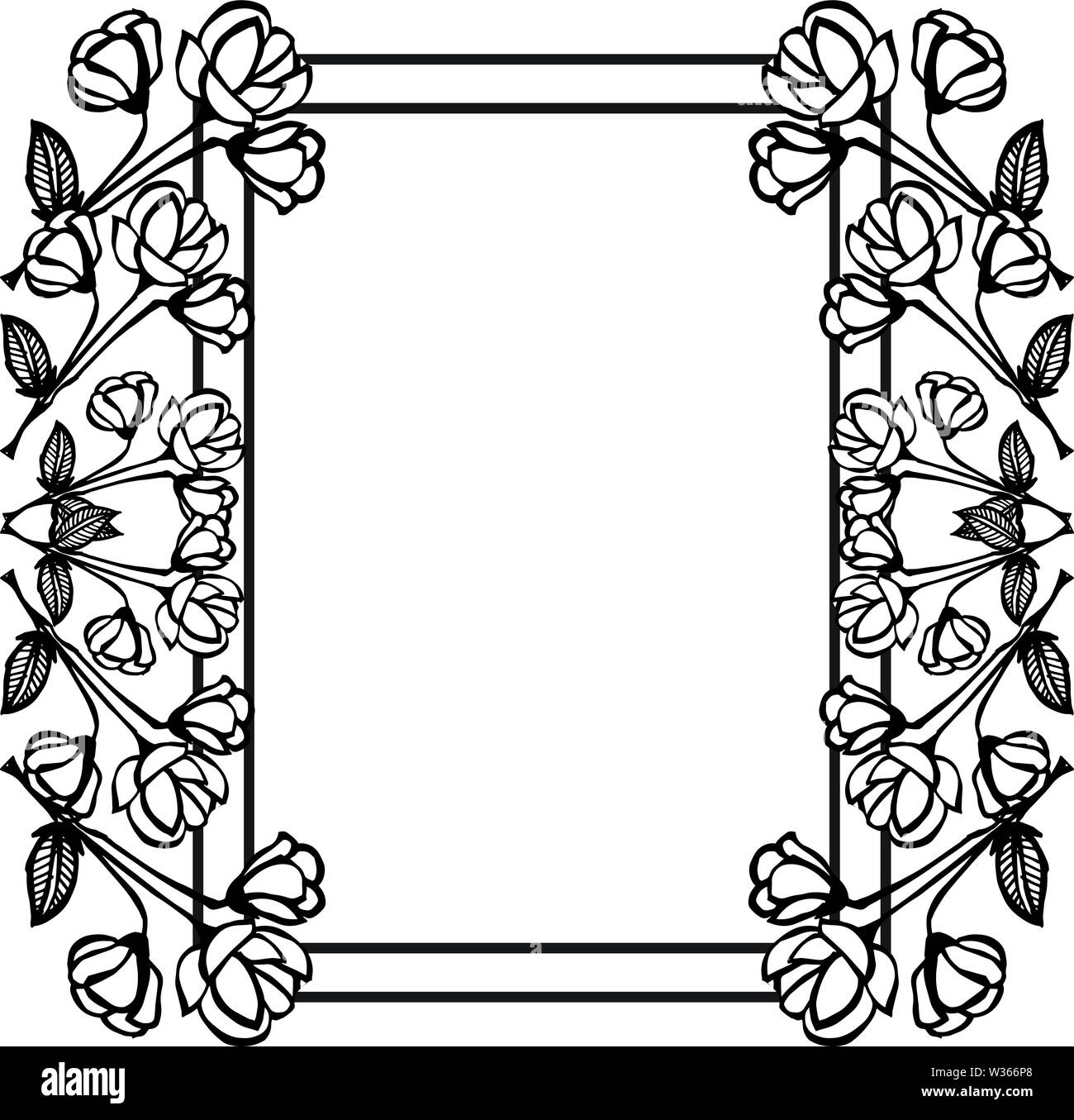Floral frame isolated on white background. design greeting card and ...