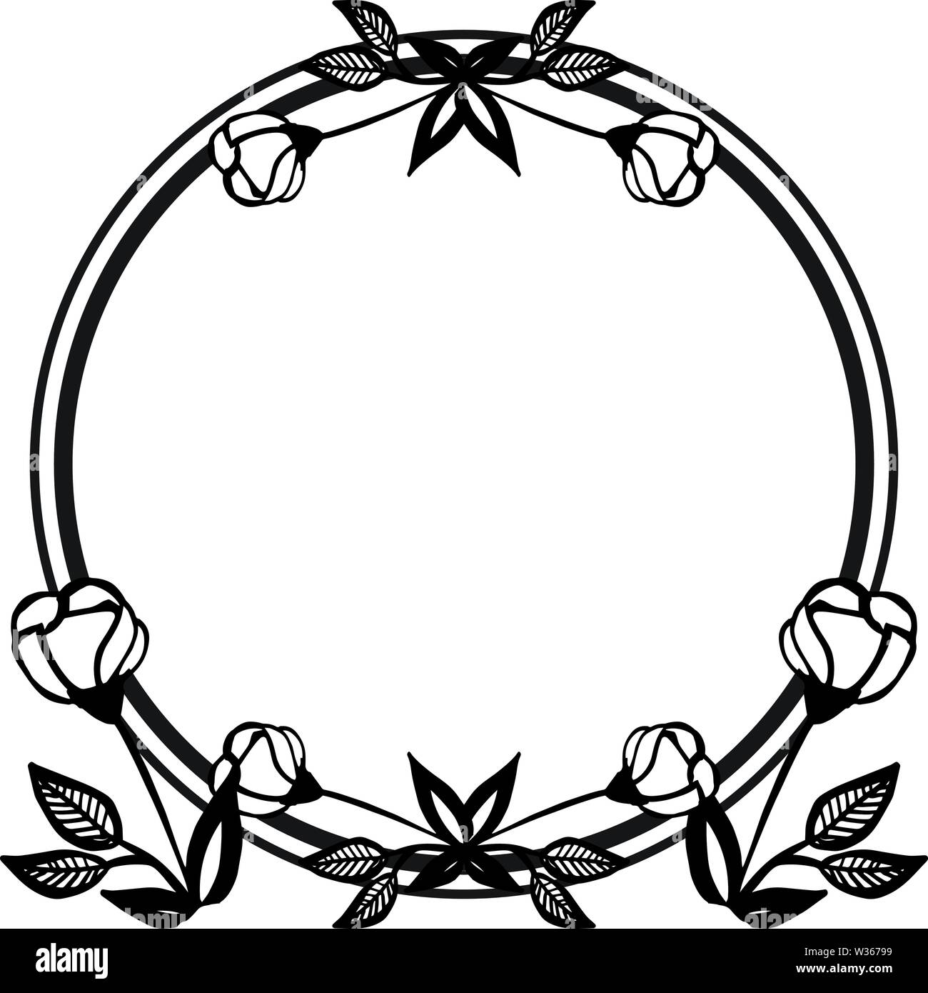 Floral seamless pattern, design card, various cute wreath. Vector ...