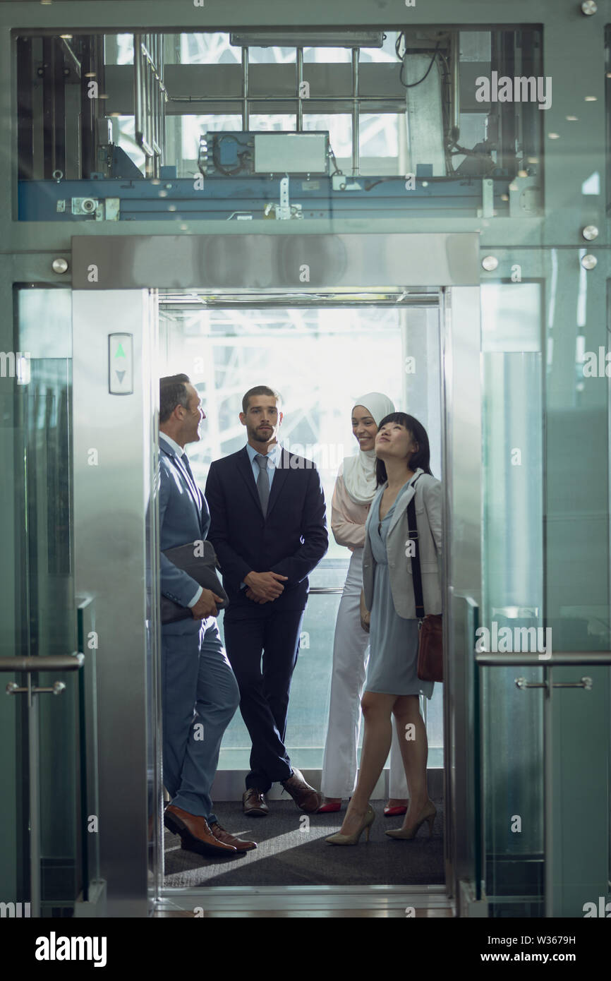 Man and woman office lift hi-res stock photography and images - Alamy