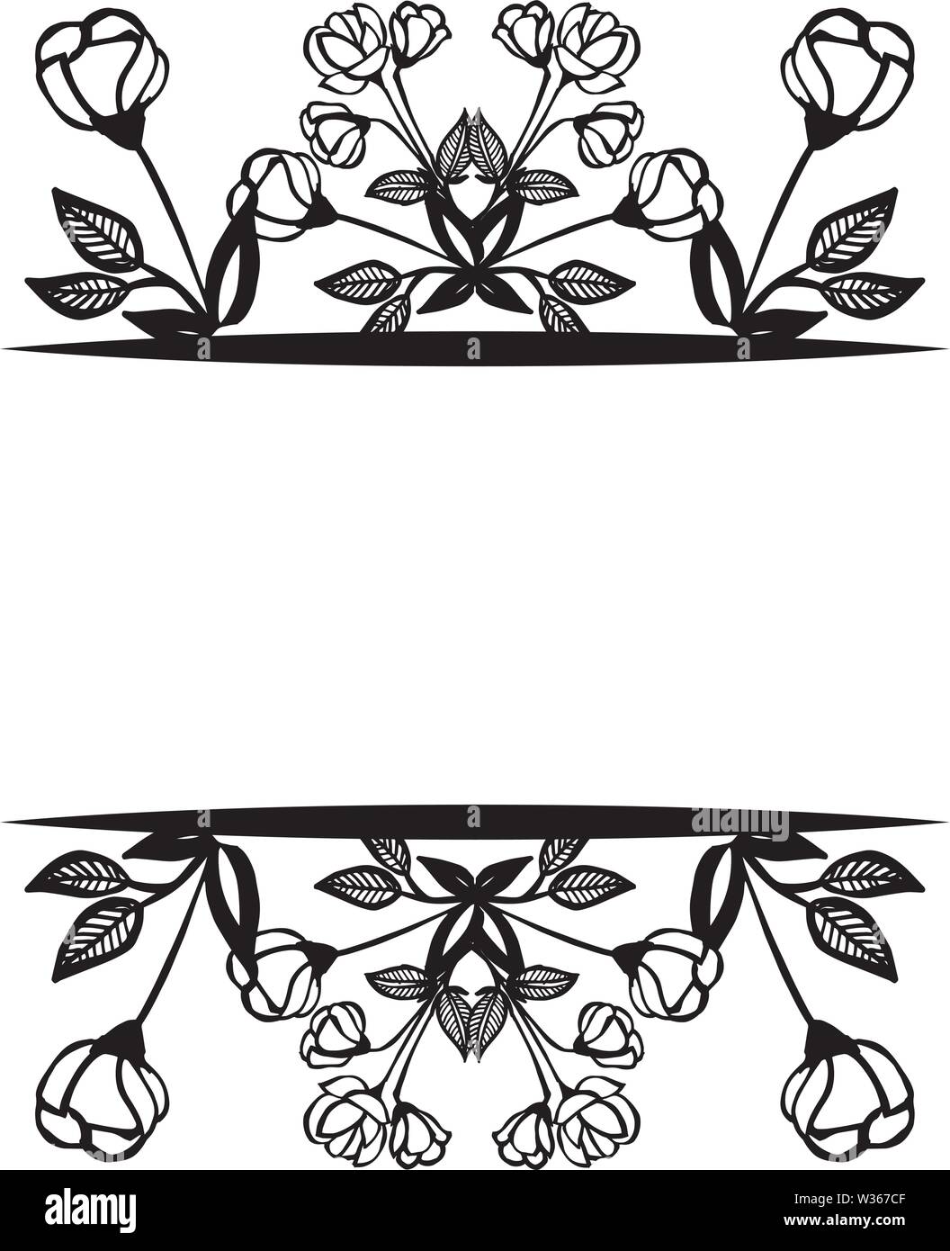 Decorative frame, flower isolated on a white, design card. Vector ...