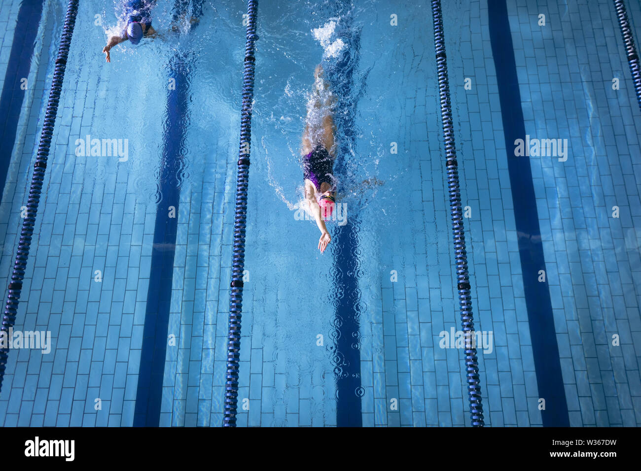Swimmers in a pool Stock Photo - Alamy