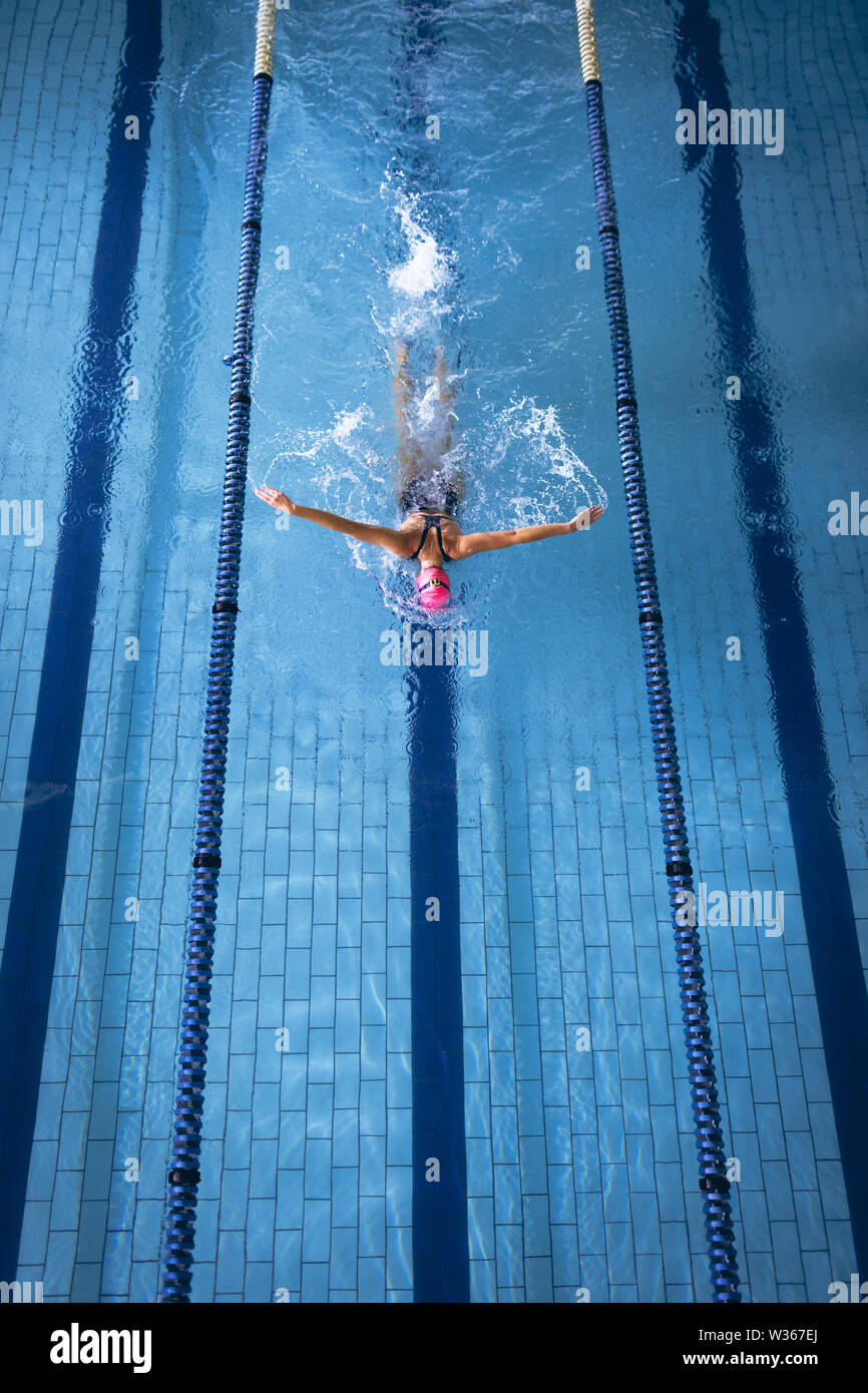 Swimmer in a pool Stock Photo - Alamy