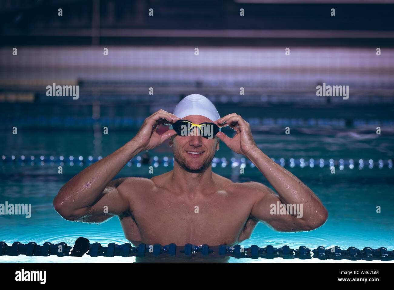 Swimmer in a pool Stock Photo - Alamy
