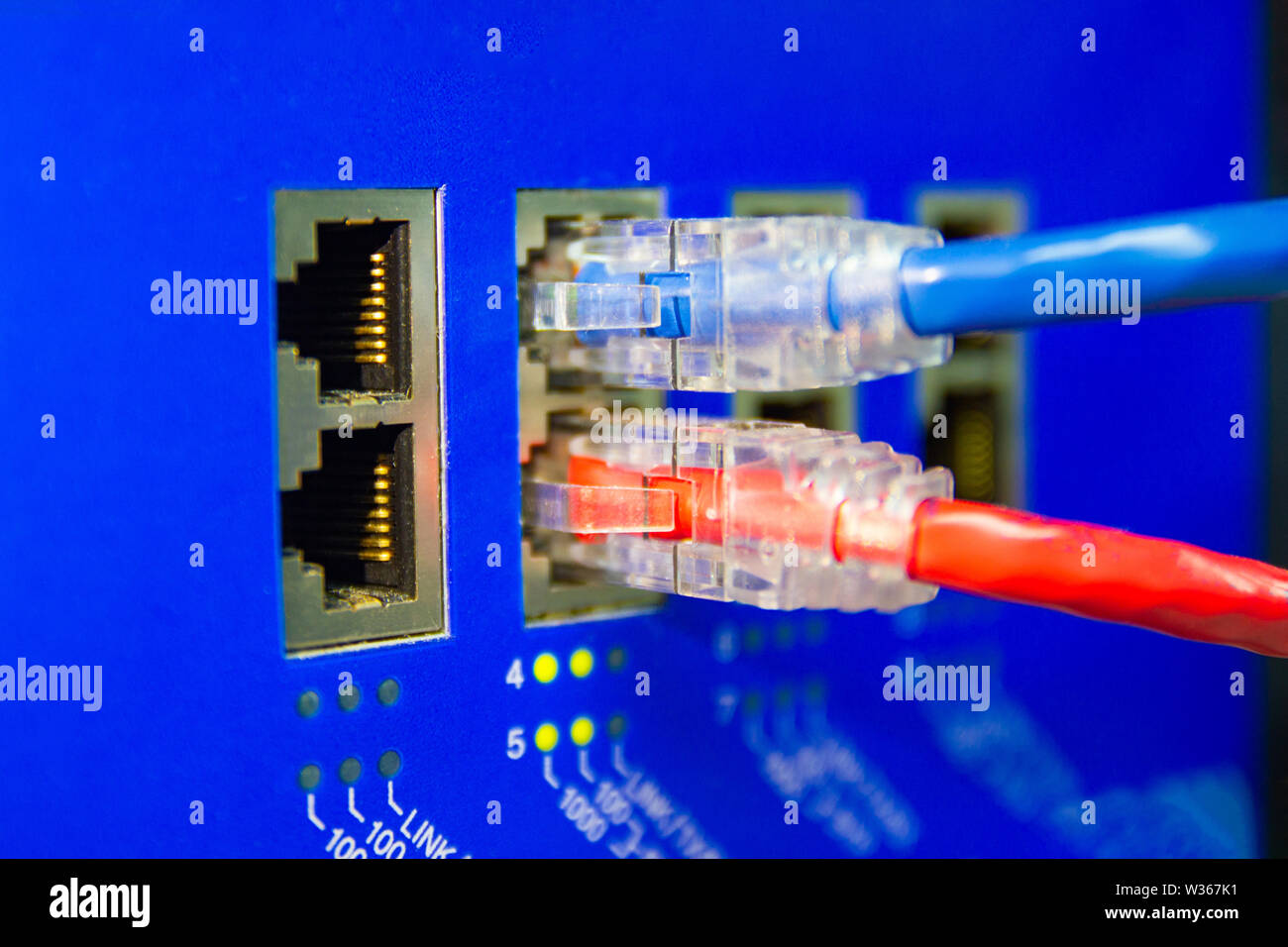 The network cables to connect Lan port in the Datacenter room, concept ...