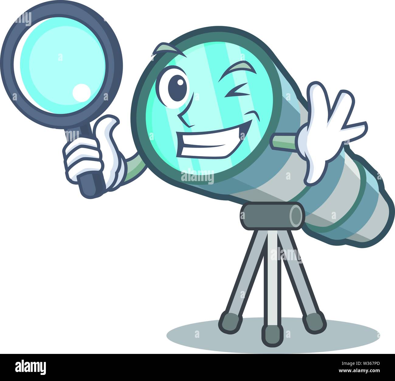 Detective cartoon telescope in the toy warehouse Stock Vector Image ...