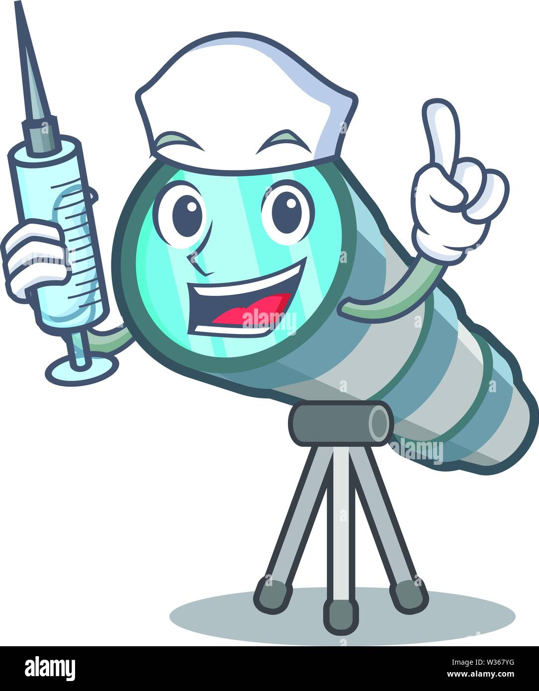 Nurse cartoon telescope in the toy warehouse Stock Vector Image & Art ...