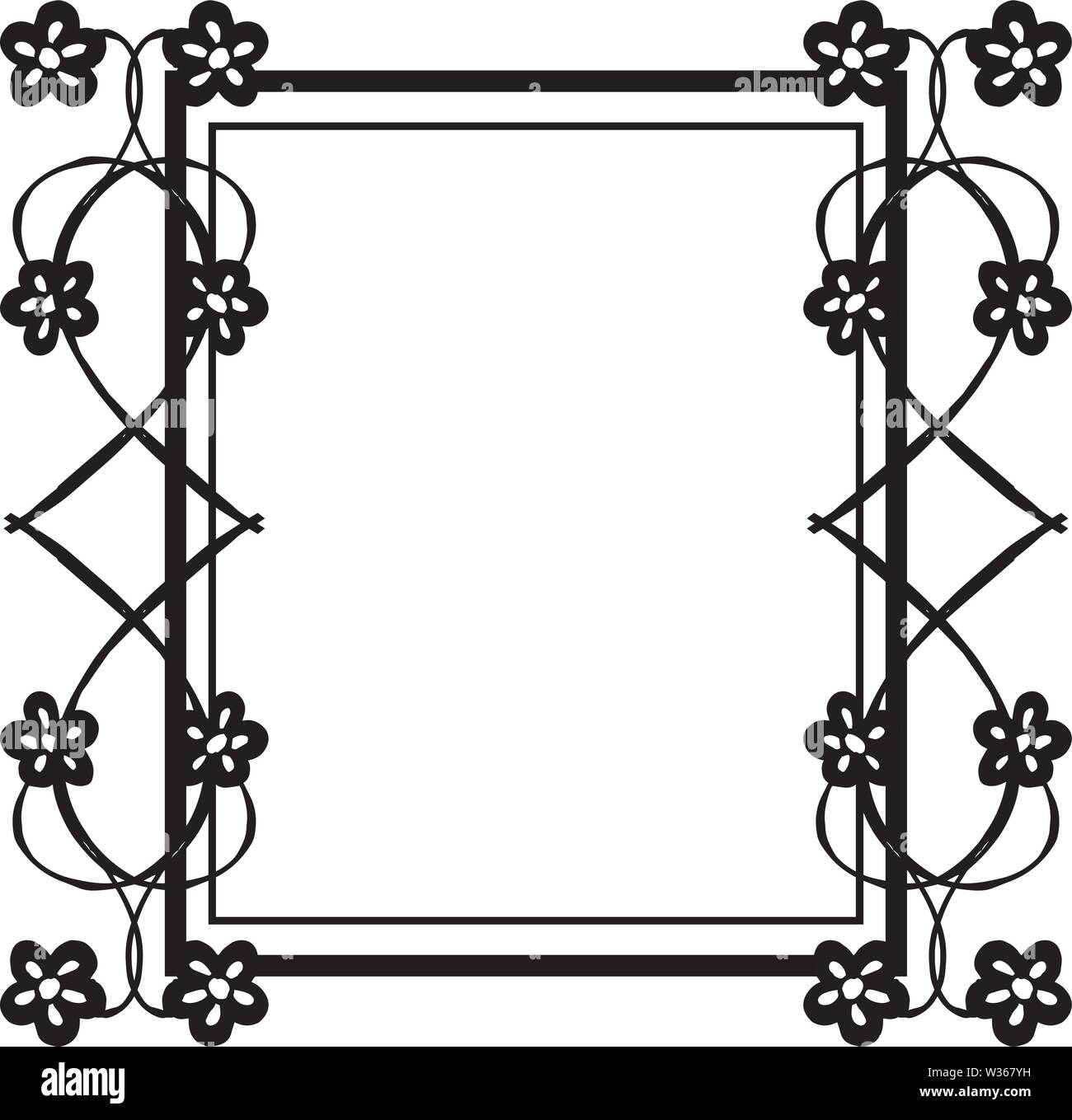 Design frame, unique flower for various shape of card. Vector ...