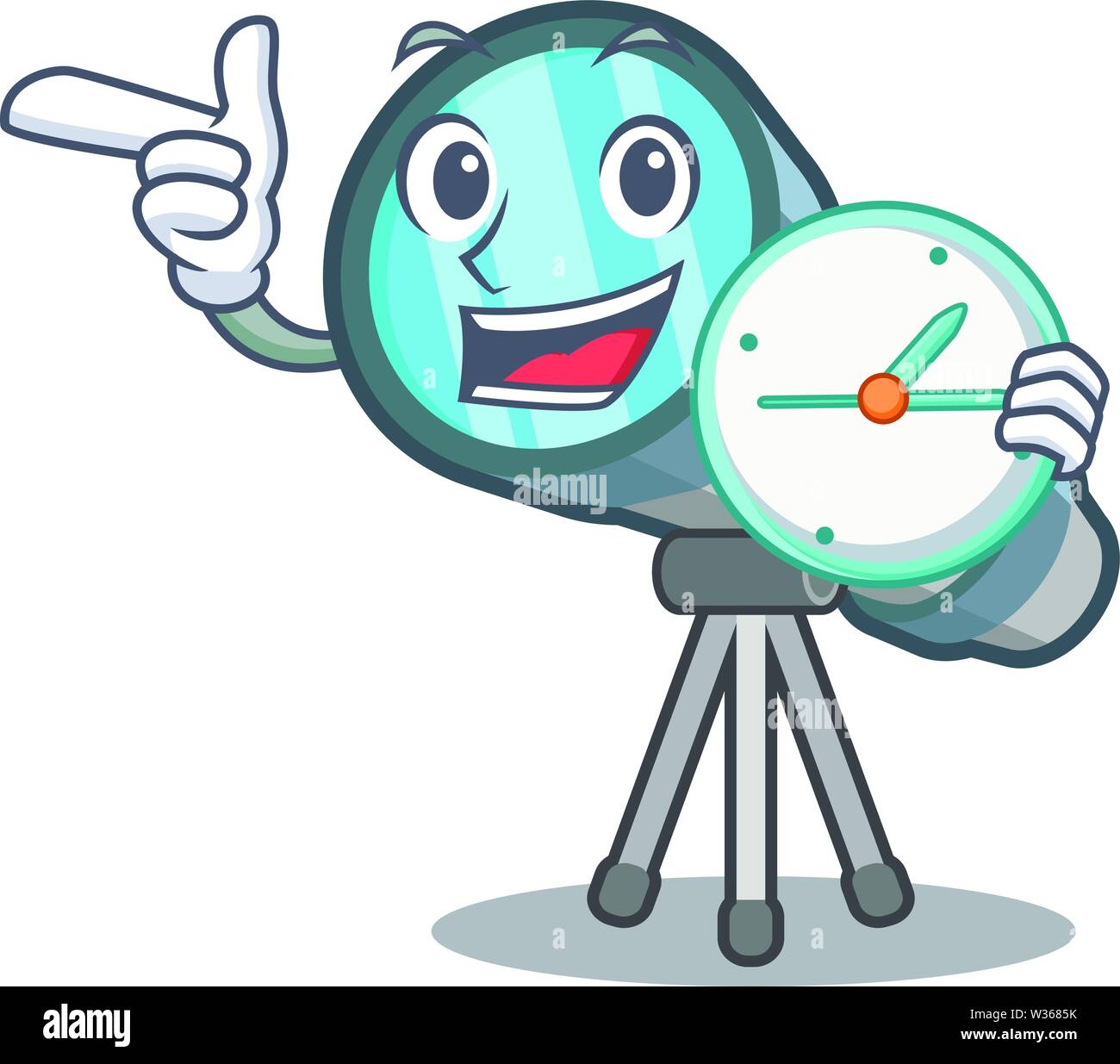 With clock cartoon telescope in the toy warehouse Stock Vector Image ...