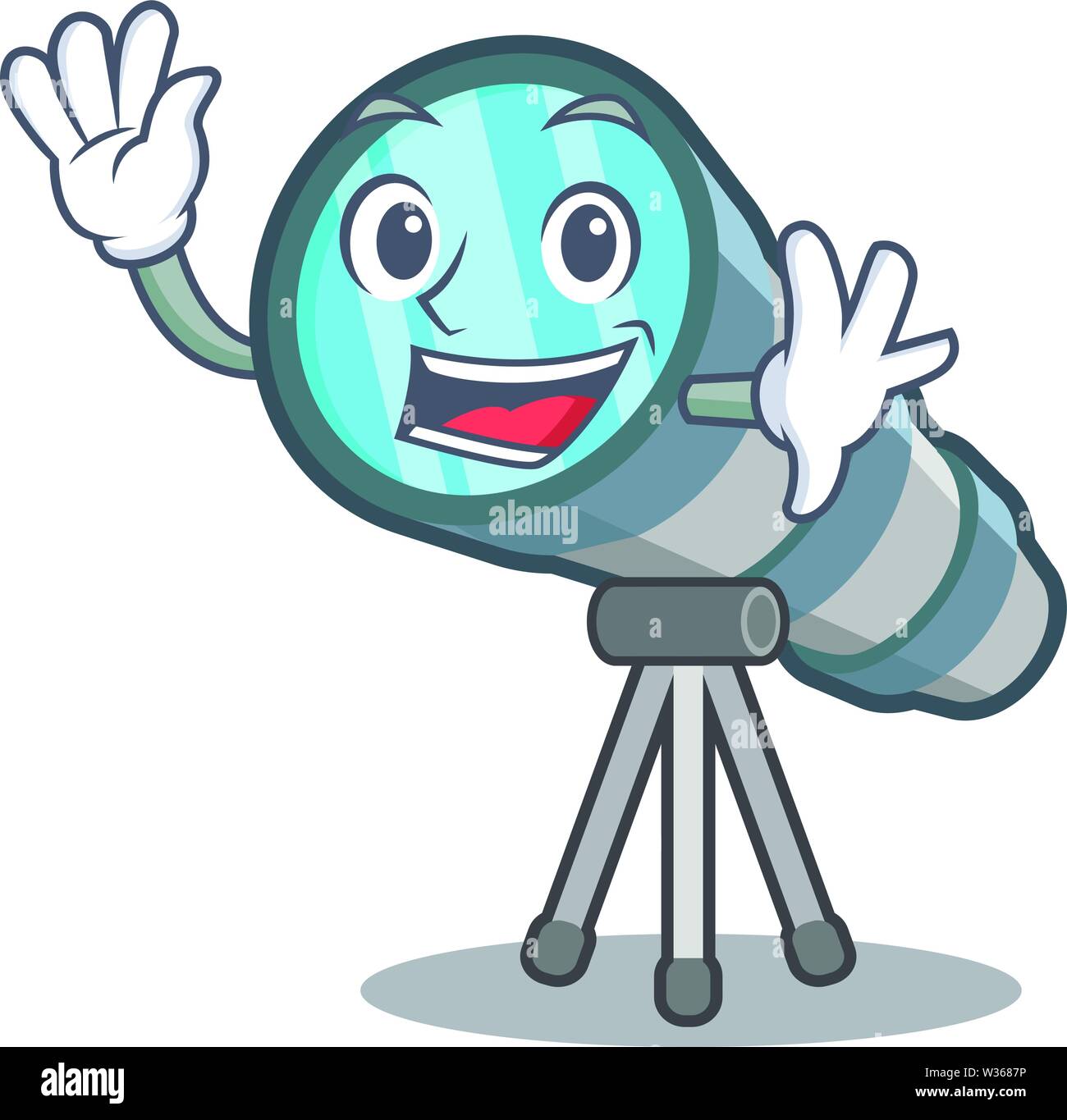 Waving cartoon telescope in the toy warehouse Stock Vector Image & Art ...