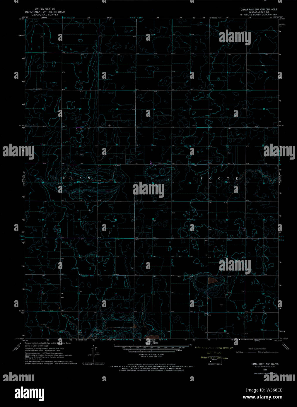 Cimarron kansas map hi-res stock photography and images - Alamy