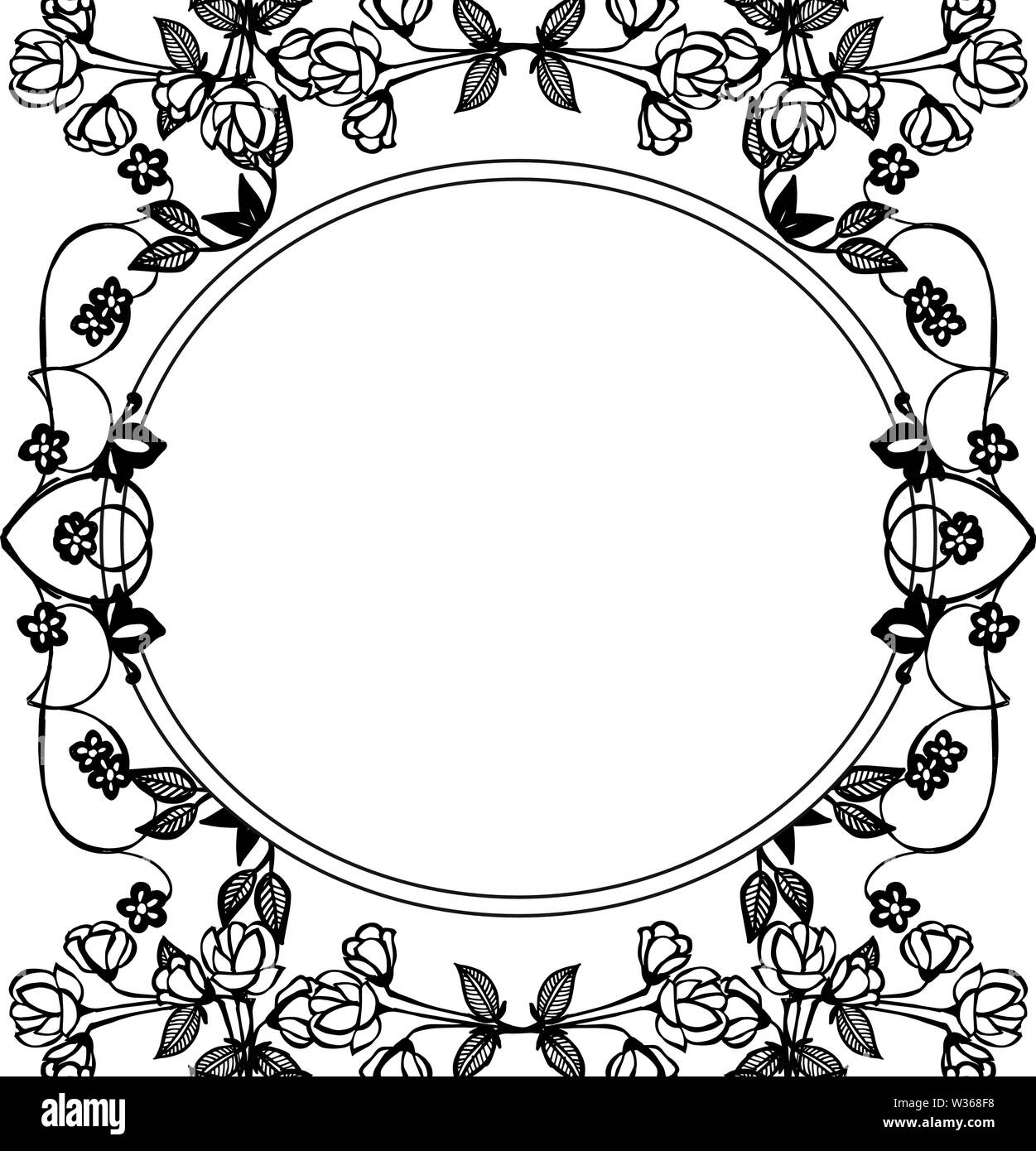 Card template, design beauty of floral frame. Vector illustration Stock ...