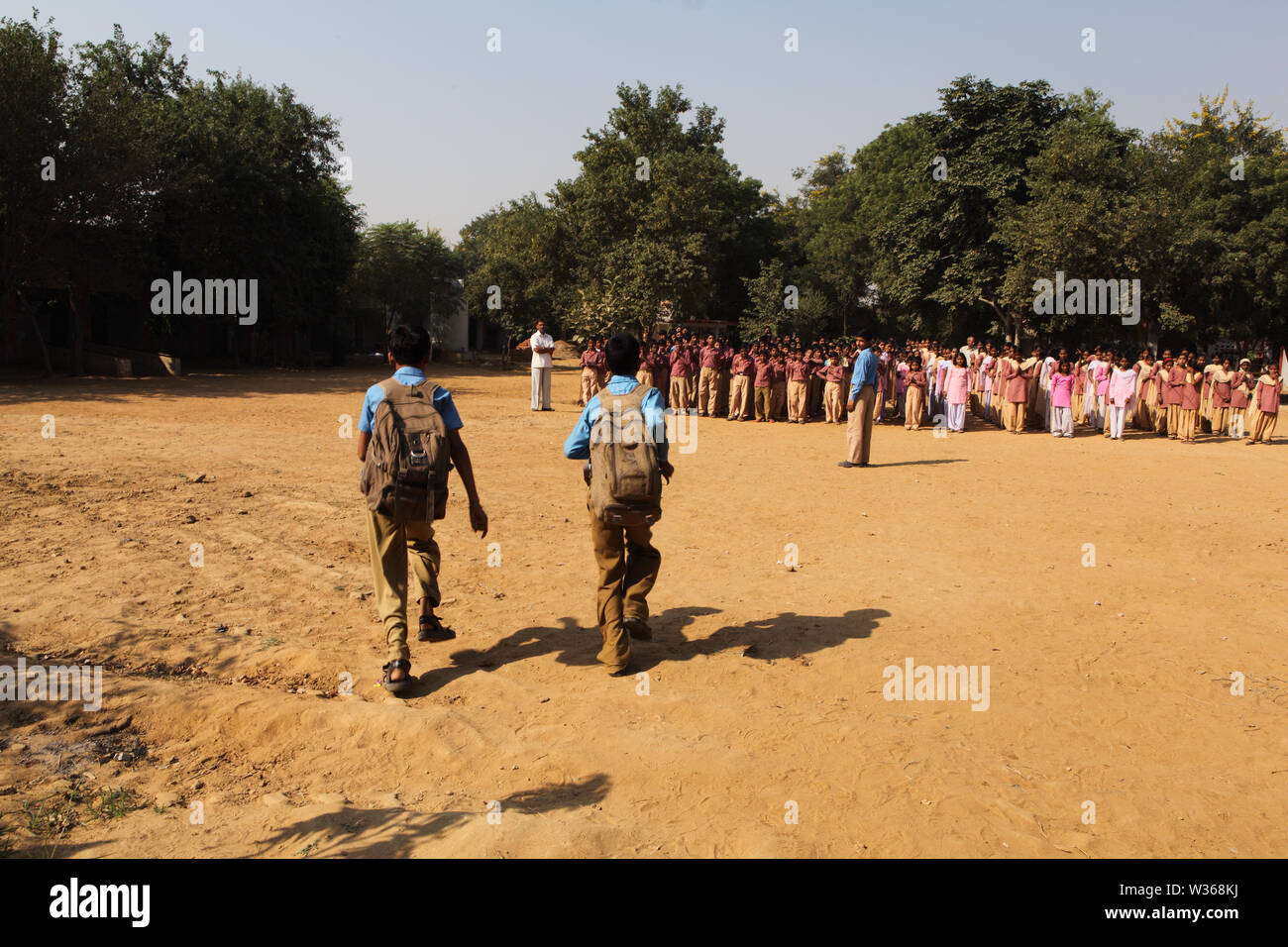School children praying during assembly at school Stock Photo - Alamy
