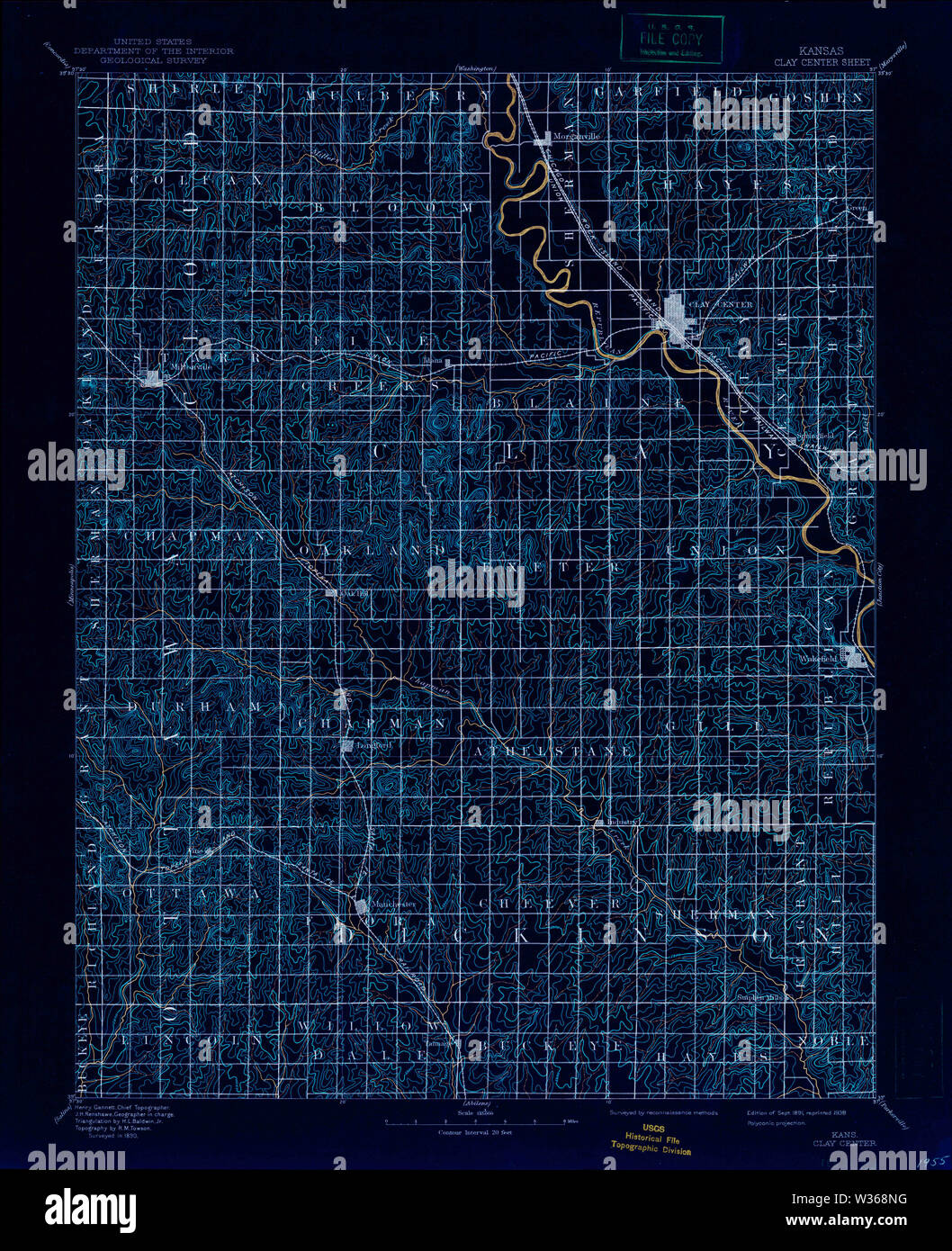 Map of clay center hi-res stock photography and images - Alamy