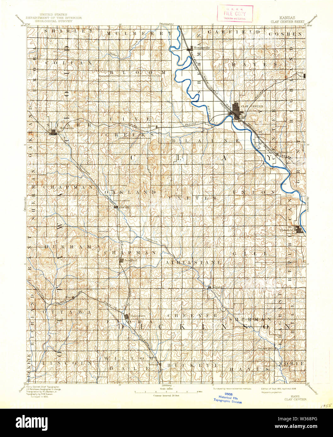 Map of clay center hi-res stock photography and images - Alamy